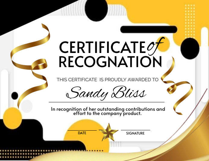 Copy of Certificate of Recognition White Flyer | PosterMyWall