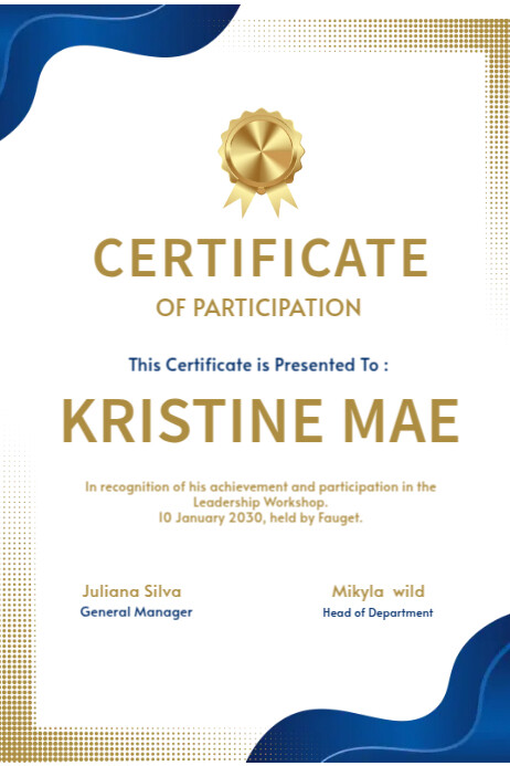 CERTIFICATE PORTRAIT Template | PosterMyWall