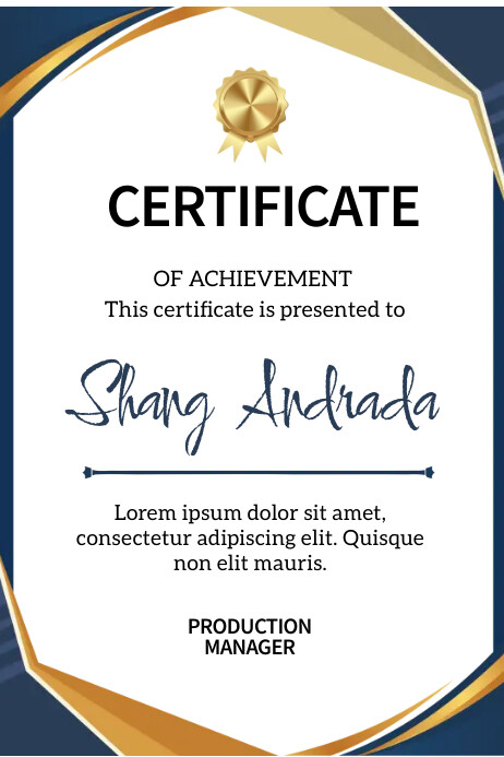 CERTIFICATE PORTRAIT Template | PosterMyWall