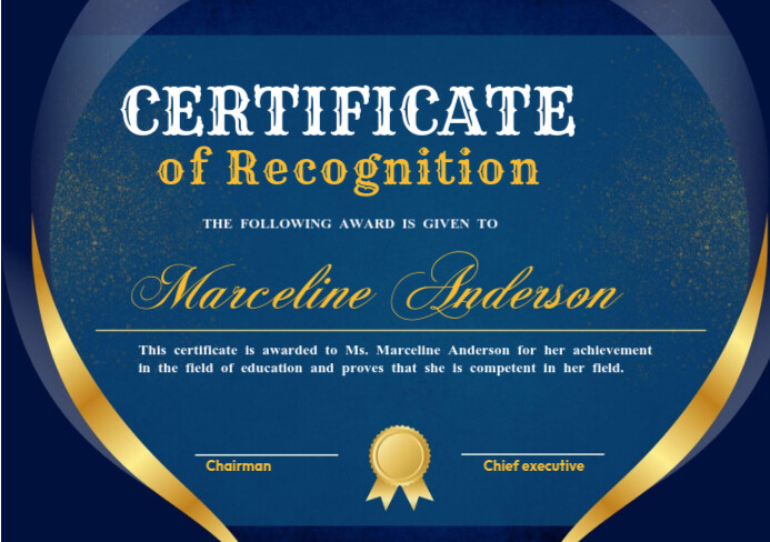 Modèle Certificate Recognation | PosterMyWall
