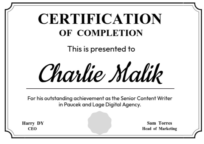 Plantilla de Certification Card | PosterMyWall