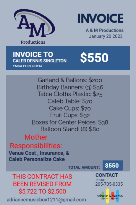 A & M INVOICE (1) | PosterMyWall
