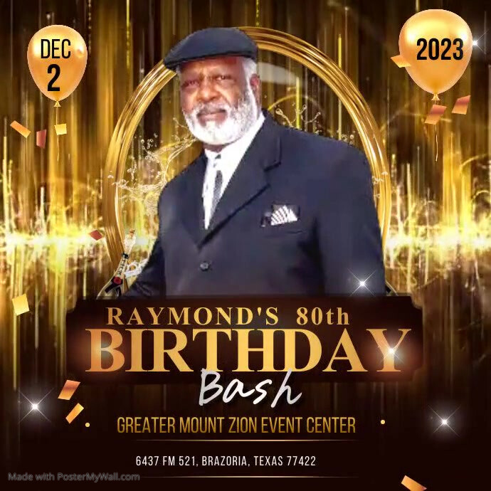 Raymond's 80th Birthday Celebration | PosterMyWall
