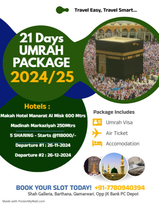 Umrah package flyer ads template | PosterMyWall
