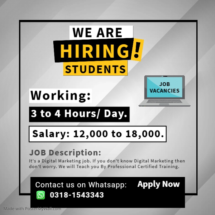 Copy of Copy of Hiring Ads Template | PosterMyWall