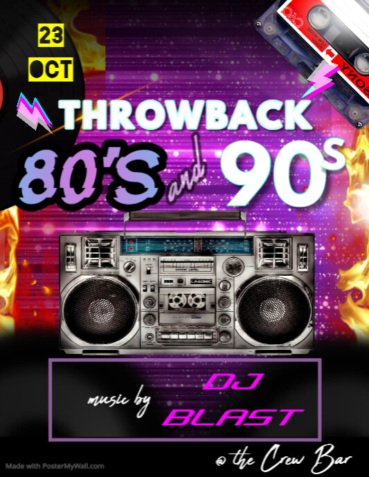 Throwback party flyer template | PosterMyWall