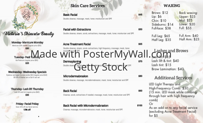 Copy of Spa Menu | PosterMyWall