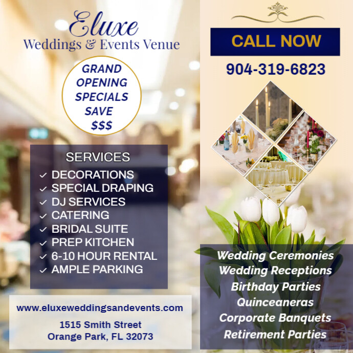 Banquet Hall Flyer | PosterMyWall