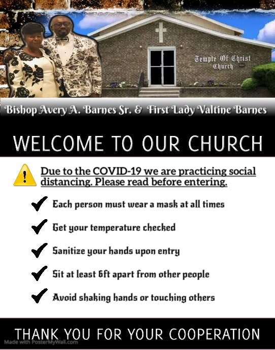 Copy of Copy of Social Distance Church Notice | PosterMyWall