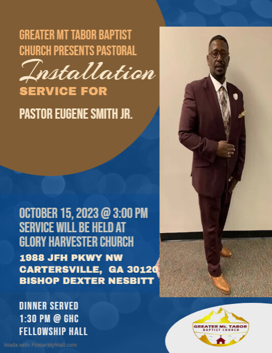Copy of Pastoral Installation Service Church Flyer | PosterMyWall