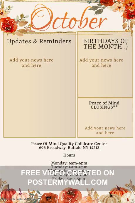 ms maegans oct newsletter | PosterMyWall