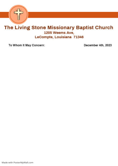 CHURCH LETTER TEMPLATE | PosterMyWall