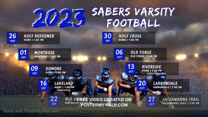 Rugby Schedule Digital Display Video | PosterMyWall