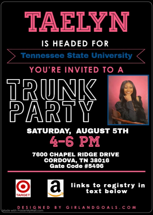 Pink Trunk Party Invite | PosterMyWall