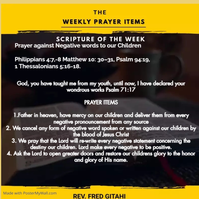 Weekly Prayer Items 3 | PosterMyWall