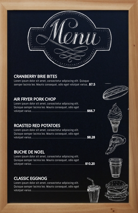chalkboard menu Template | PosterMyWall