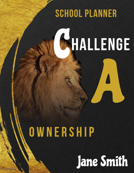 Challenge A Folder Planner Cover Lion Template | PosterMyWall