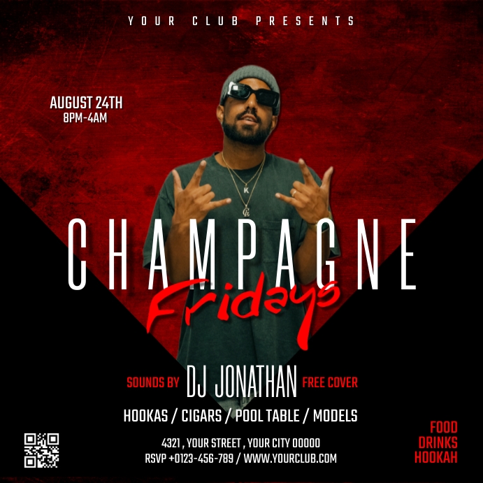 Plantilla de Champagne Fridays | PosterMyWall