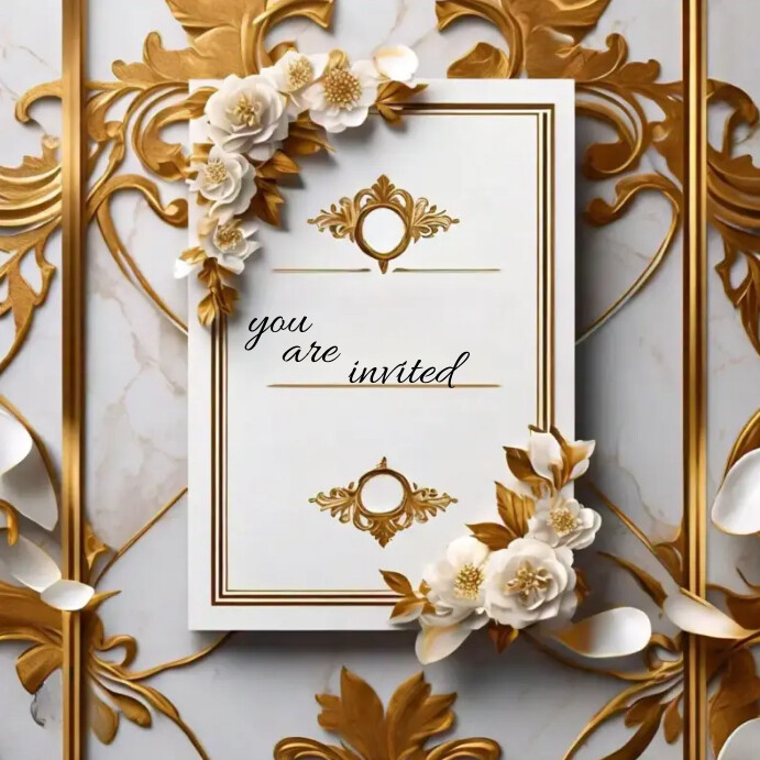 Plantilla de Champagne Gold invitation Card | PosterMyWall