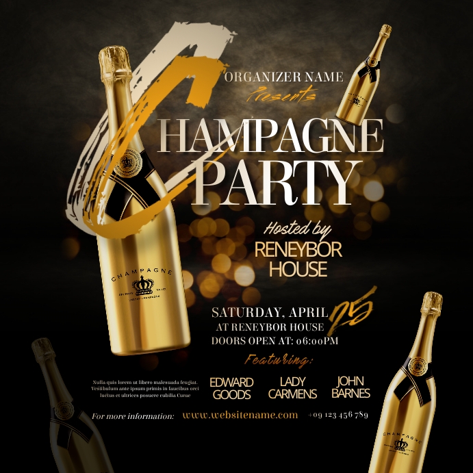 Champagne Party Instagram Post Template | PosterMyWall