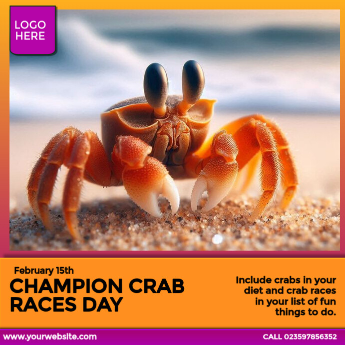 Champion Crab Races Day Template | PosterMyWall