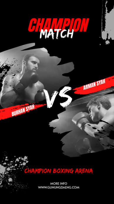 CHAMPION MATCH BOXING Template | PosterMyWall
