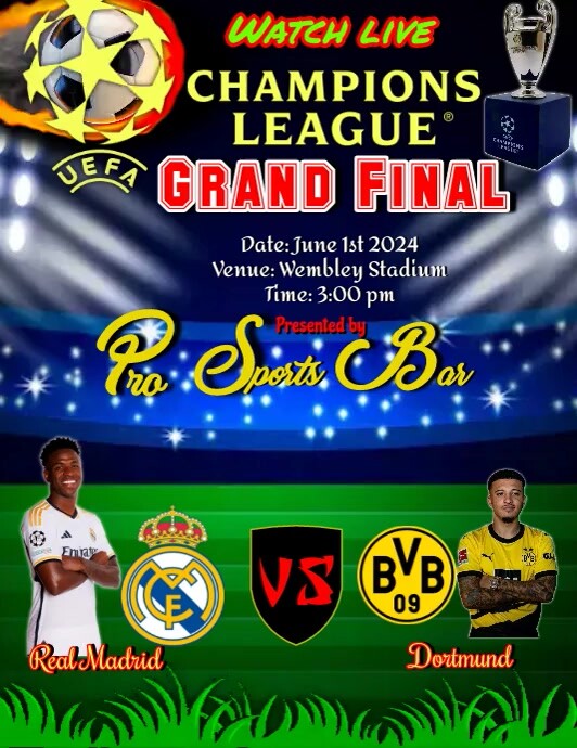 Champions League Design Template | PosterMyWall