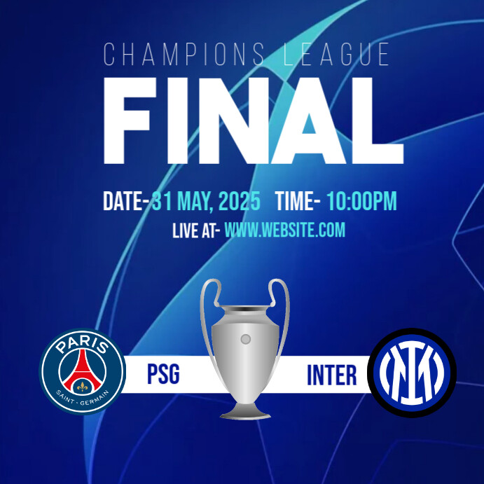 Modèle Champions league final psg vs inter | PosterMyWall