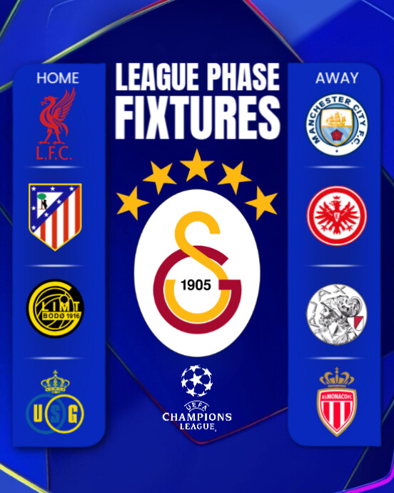 CHAMPIONS LEAGUE MATCH DAY FIXTURE Template | PosterMyWall