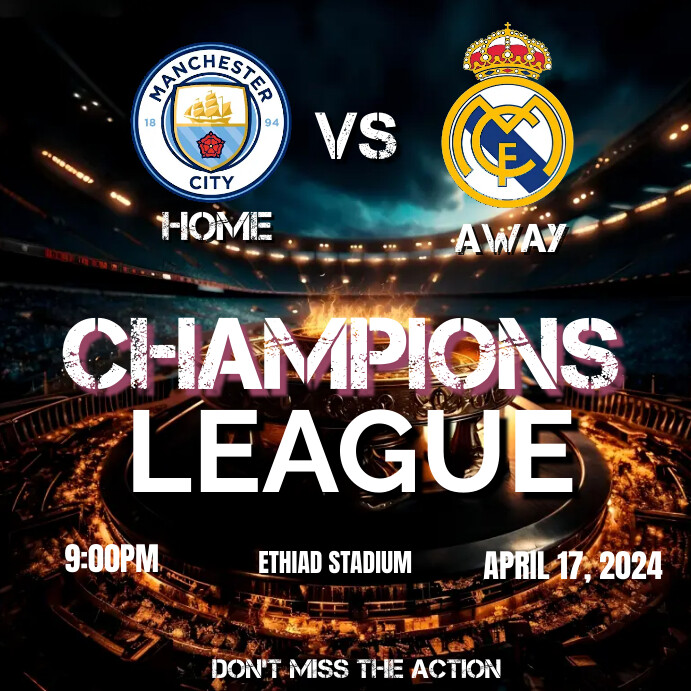 Copy of CHAMPIONS LEAGUE MATCHDAY SCHEDULE | PosterMyWall