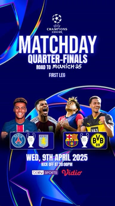 Champions League quarter final Template | PosterMyWall