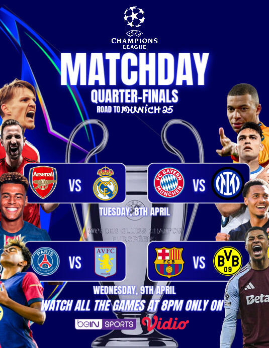 Copy of CHAMPIONS LEAGUE QUARTER FINALS FIXTURE | PosterMyWall
