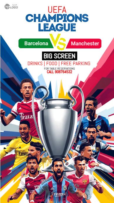 Champions League Screening At Night Club Banner Template | PosterMyWall