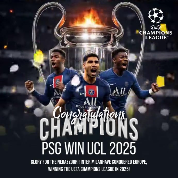 Champions League Winner 2025 Template | PosterMyWall