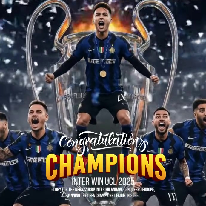 Modèle Champions League Winner 2025 | PosterMyWall
