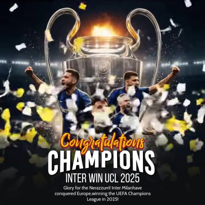 Champions League Winner 2025 Template | PosterMyWall