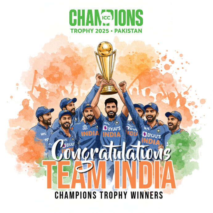 Copy of Champions Trophy 2025 Winner | PosterMyWall