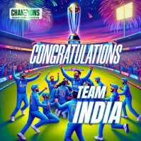 Champions Trophy 2025 Winner Instagram Post Template | PosterMyWall