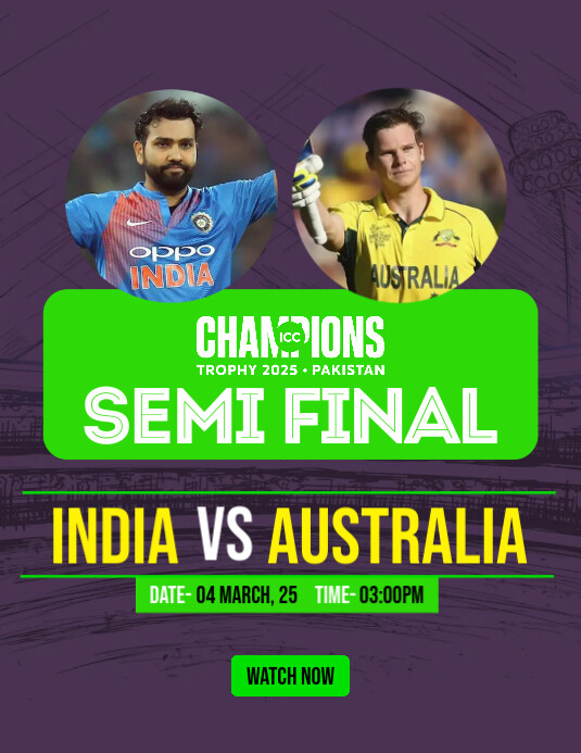 Champions Trophy Semi Final Template | PosterMyWall