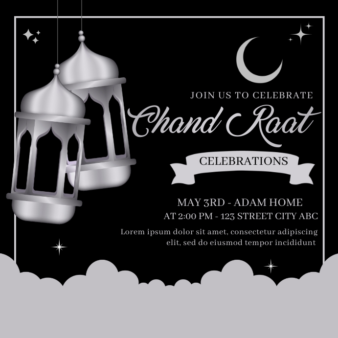 Chand raat, eid, ramadan Template | PosterMyWall