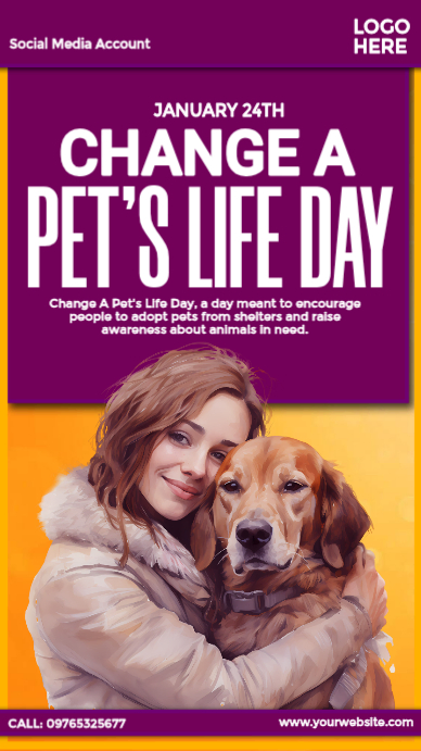 Change a Pet's Life Day Ad Template | PosterMyWall