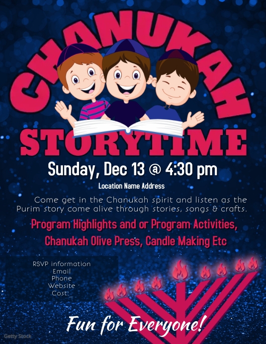 Chanukah STORYTIME (1) Template | PosterMyWall