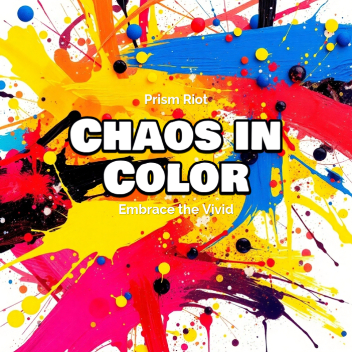Chaos in Color — Prism Riot (Abstract Paint Splatter Album Art) Templat ...