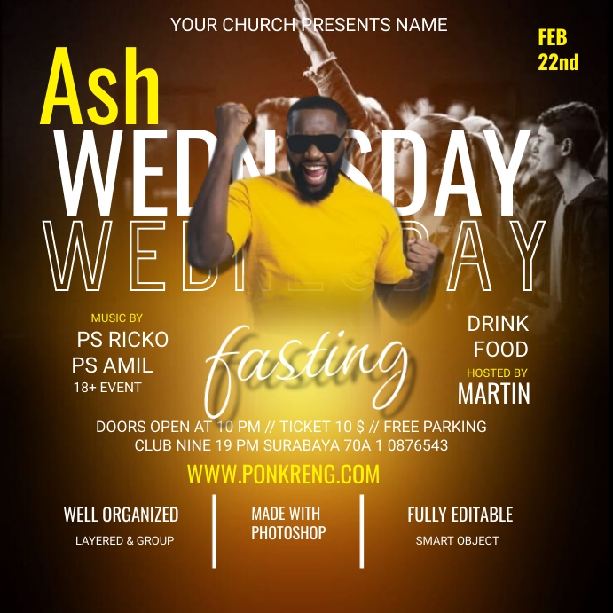 Charch ash Wednesday service Template | PosterMyWall