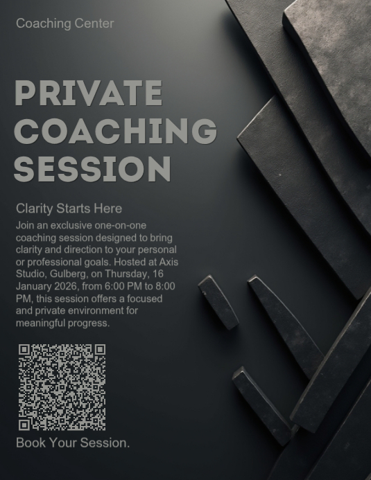 Charcoal Graphite Coaching Session Luxury Abstract Flyer Template ...