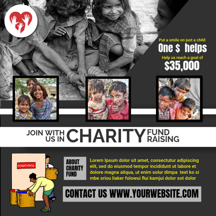 Copy of CHARITY, fundraising, Helping camp,donations | PosterMyWall