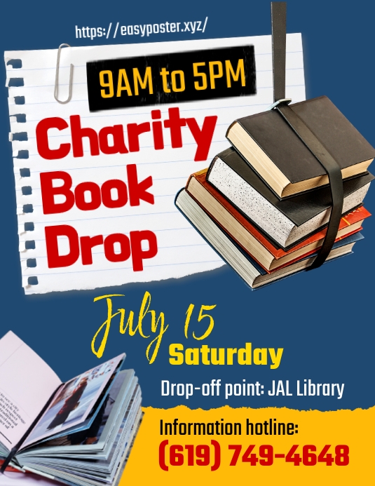 Charity Book Drop Flyer Template | PosterMyWall