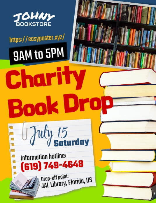 Charity Book Drop Flyer Template | PosterMyWall