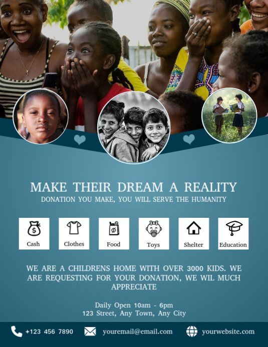 Charity Children's Home Flyer Design Template | PosterMyWall