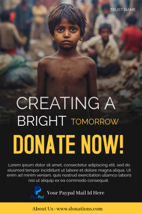 Charity Donation Flyer Poster Design Template | PosterMyWall